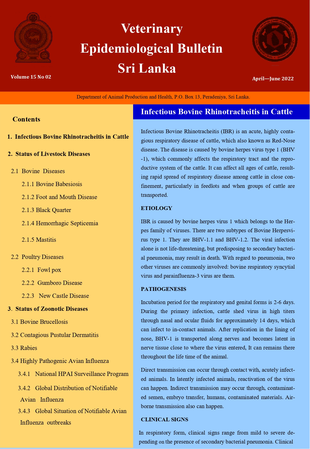 DAPH Publications - Department of Animal Production and Health
